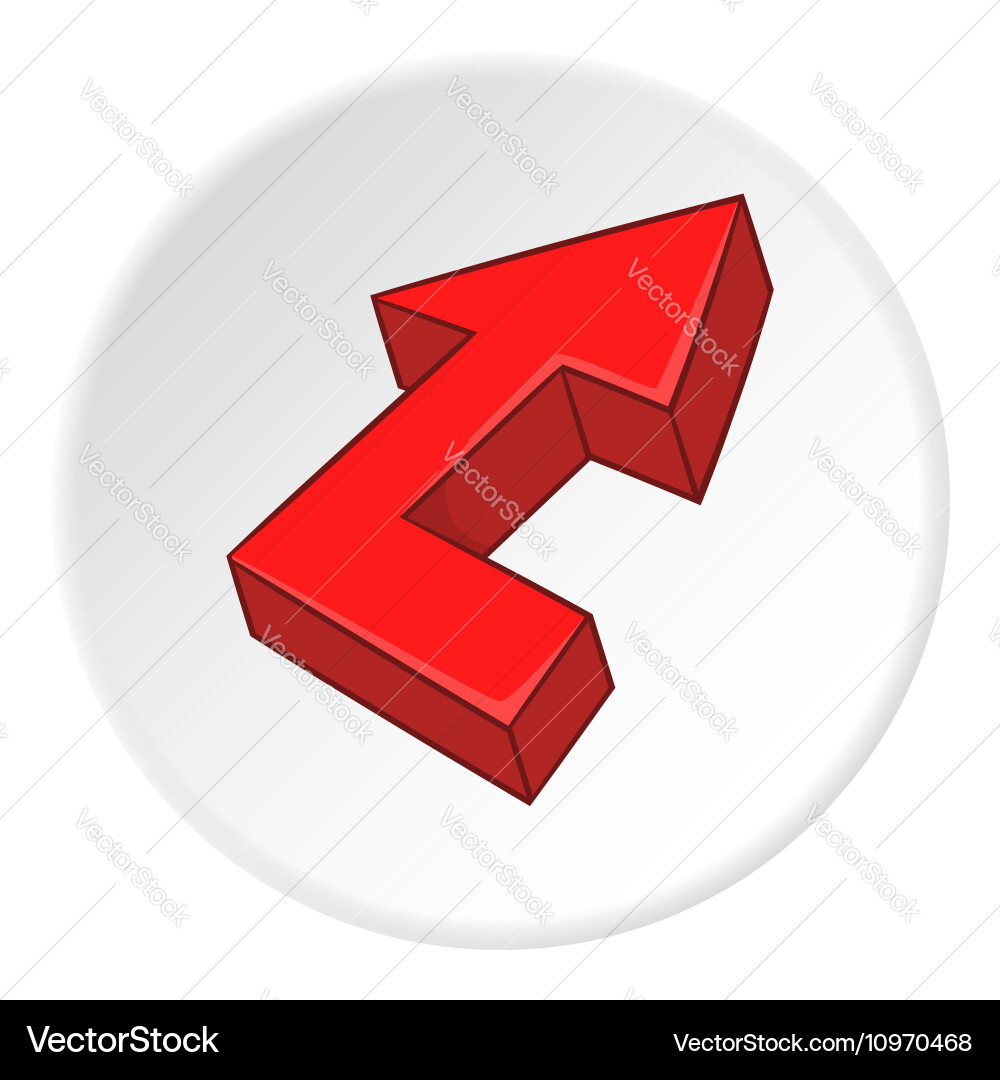 Red broken arrow icon cartoon style Royalty Free Vector