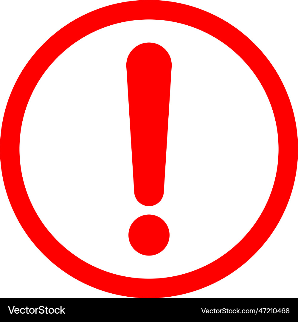 Red warning icon isolated Royalty Free Vector Image