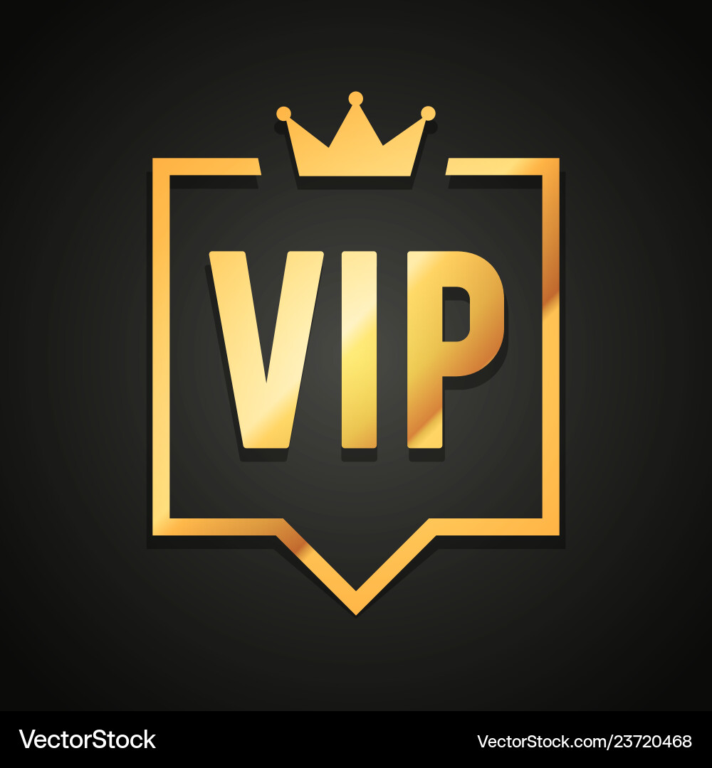 Vip club label with crown in modern speech bubble Vector Image
