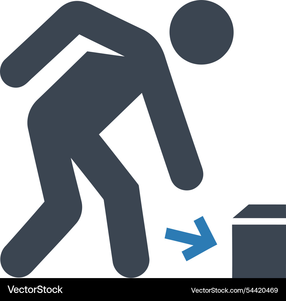 Bending box movement icon Royalty Free Vector Image
