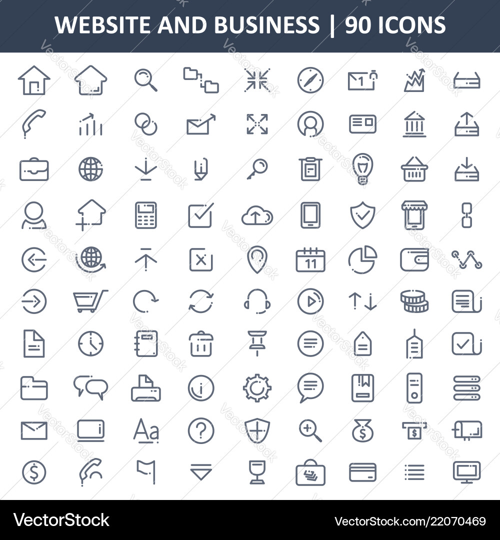 Business and websites icons set Royalty Free Vector Image