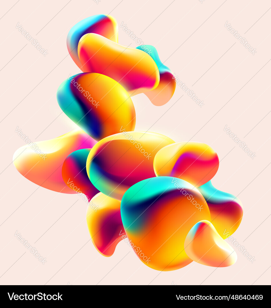 Colorful iridescent shapes Royalty Free Vector Image