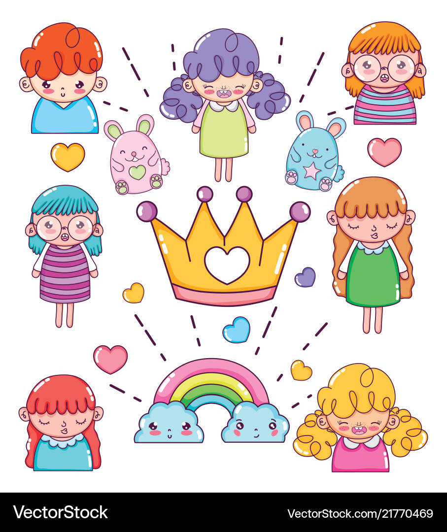 Cute cartoons collection Royalty Free Vector Image