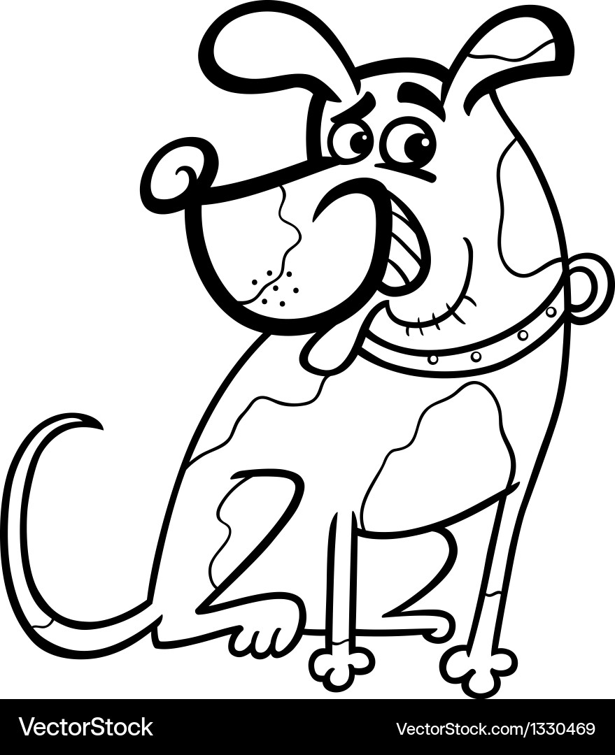 Dog cartoon for coloring Royalty Free Vector Image