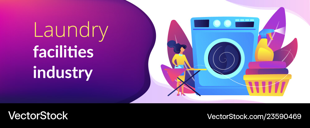 Dry cleaning and laundering concept banner header Vector Image