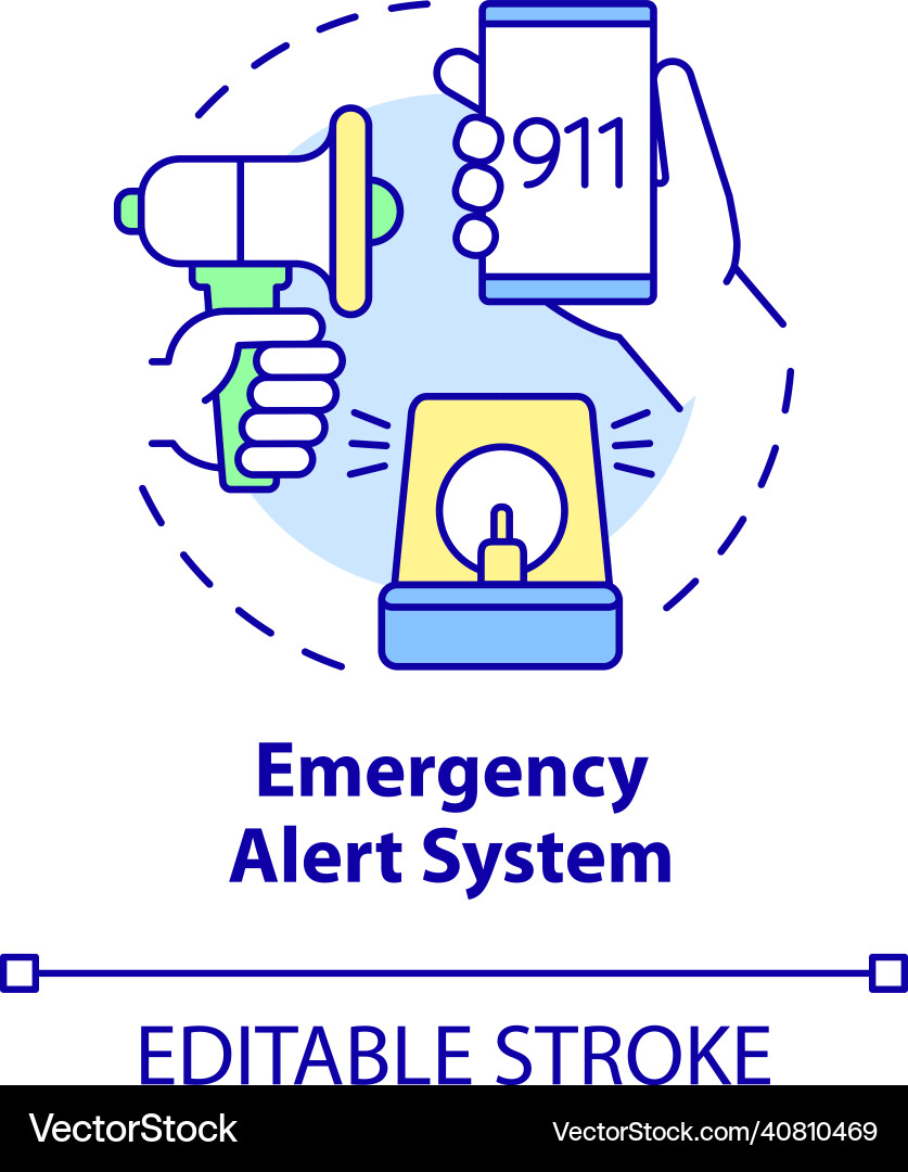 Emergency alert system concept icon Royalty Free Vector