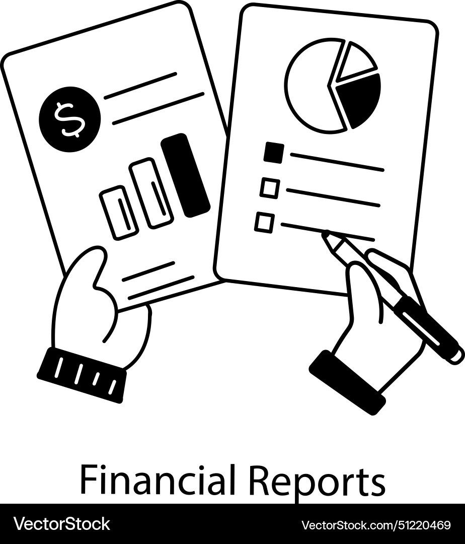 Financial reports Royalty Free Vector Image - VectorStock