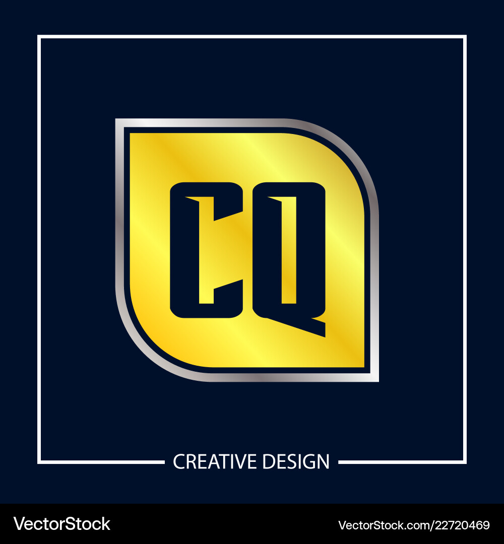Initial letter cq logo template design Royalty Free Vector