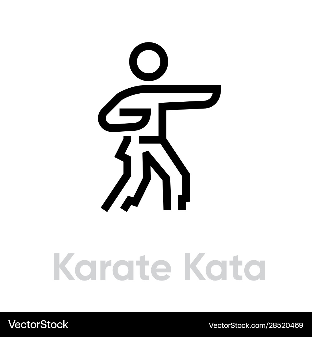 Karate kata sport icons Lizenzfreies Vektorbild