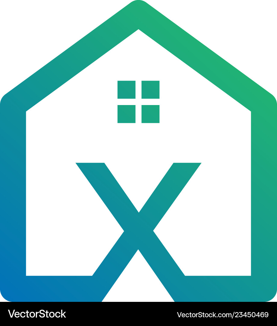 Letter x architect home construction creative Vector Image