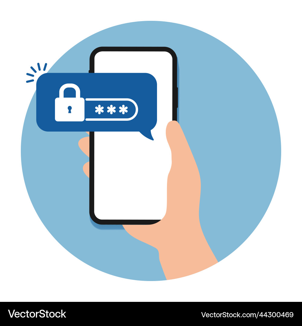 Mobile phone unlocked notification button Vector Image