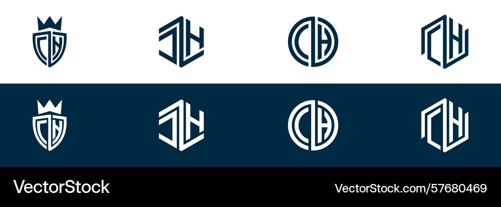 Typography ch letter logo design Royalty Free Vector Image