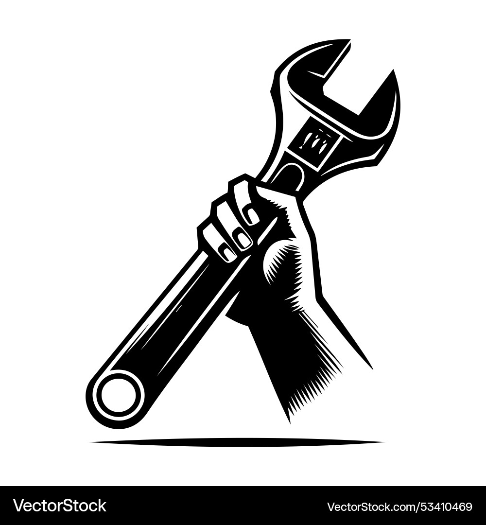 Wrench tool art Royalty Free Vector Image - VectorStock
