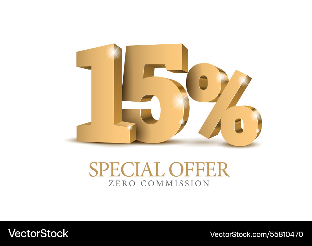 15 percent number Royalty Free Vector Image - VectorStock