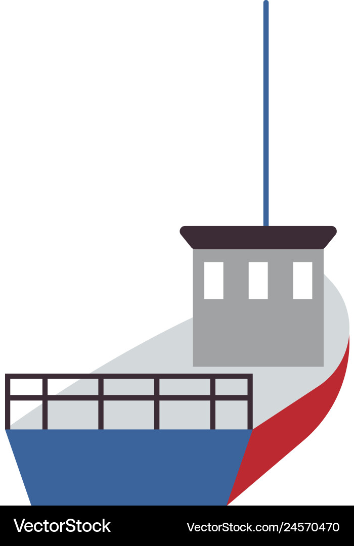 Boat flat on white Royalty Free Vector Image - VectorStock