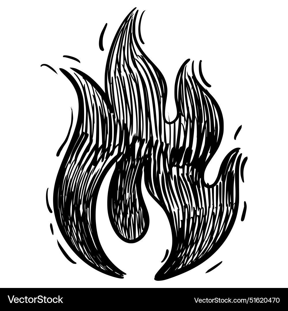 Doodle sketch style of hand drawn fire Royalty Free Vector