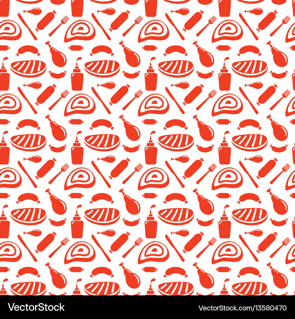 Grill barbecue pattern Royalty Free Vector Image