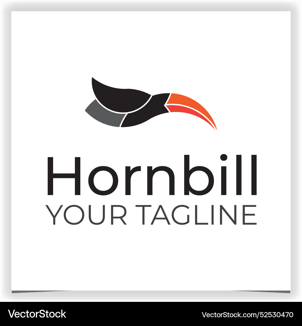Hornbill logo design template Royalty Free Vector Image