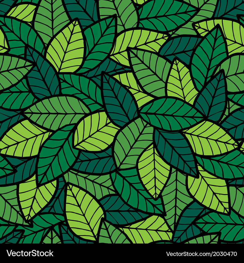 Leafs seamless pattern spring Royalty Free Vector Image