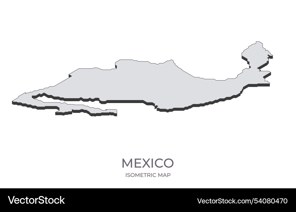 Map of the mexico in simple isometric form Vector Image