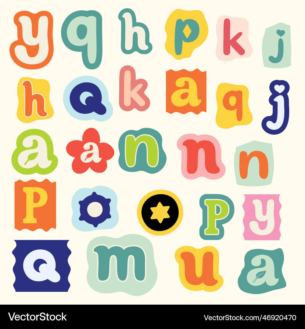 Mix letter funny collection Royalty Free Vector Image