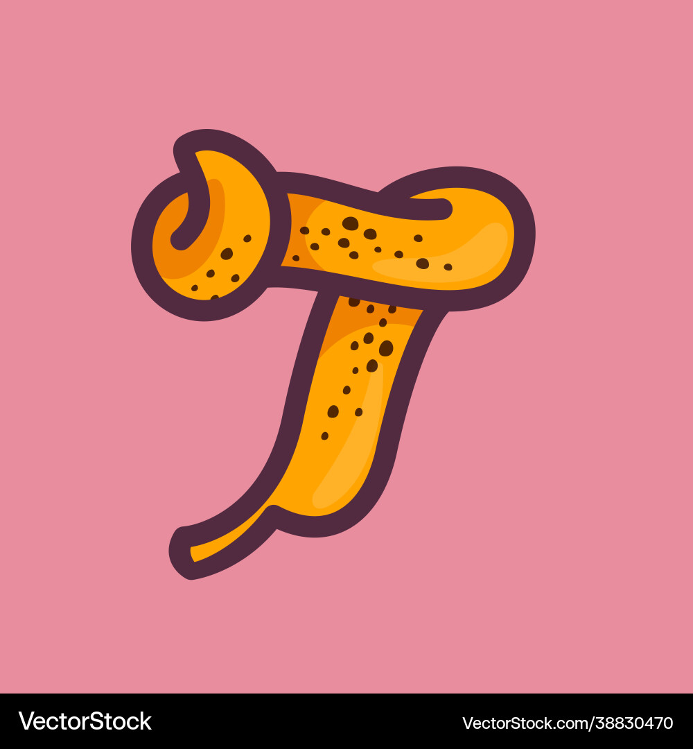 Number seven logo made banana Royalty Free Vector Image