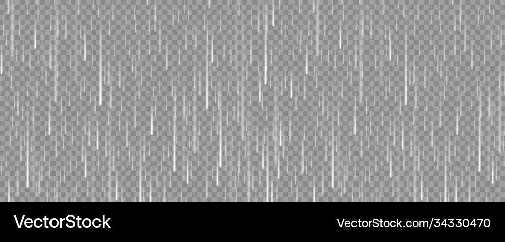 Realistic rain texture on transparent background Vector Image