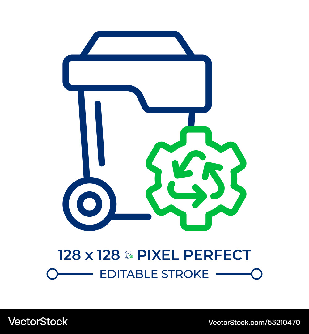 Waste management two color line icon Royalty Free Vector