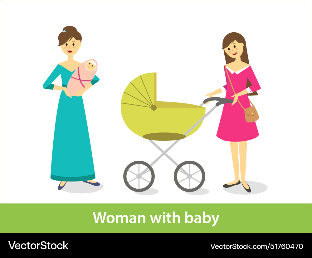 Woman with baby Royalty Free Vector Image - VectorStock