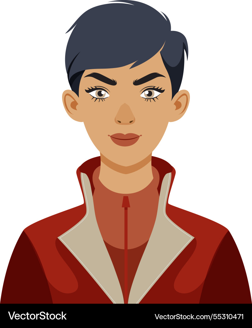 A woman with short hair Royalty Free Vector Image