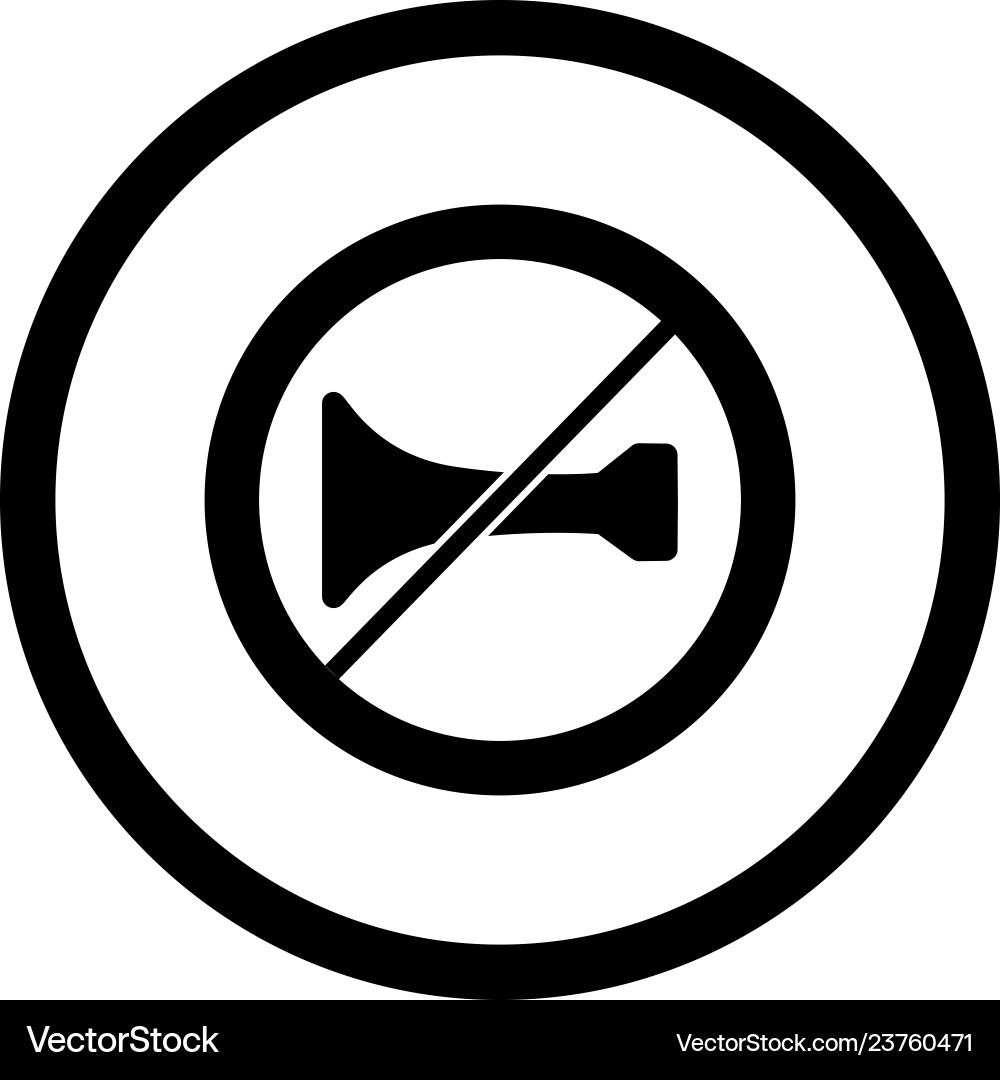 Audible warning devices prohibited icon – Royalty-Free Vector | VectorStock