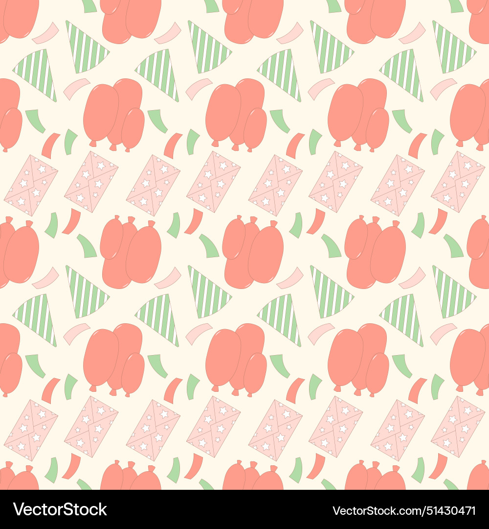 Birthday seamless pattern anniversary celebration Vector Image