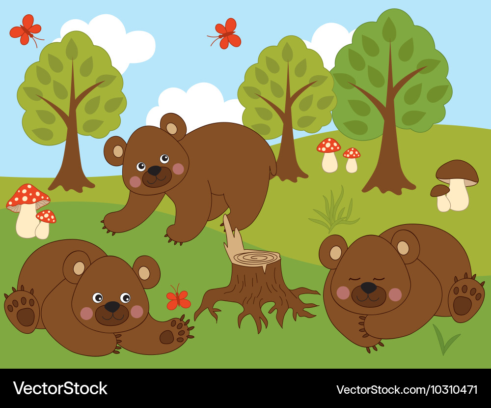 Cartoon bears Royalty Free Vector Image - VectorStock