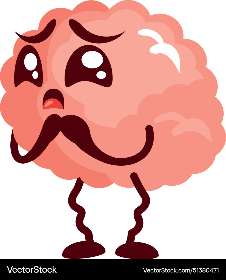 Cartoon tired brain Royalty Free Vector Image - VectorStock
