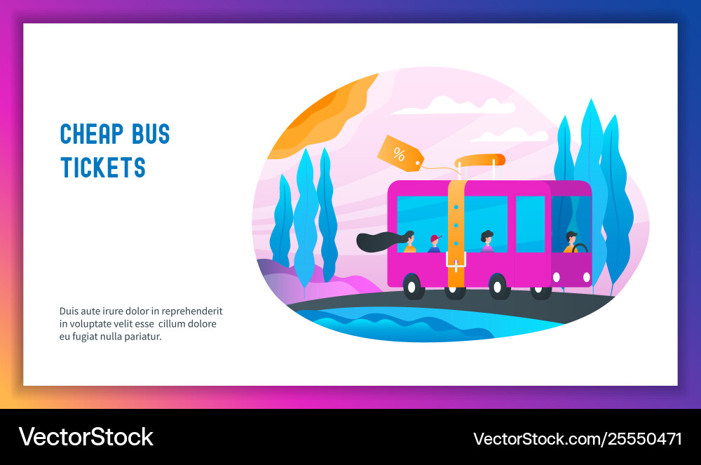 Cheap bus tickets concept Royalty Free Vector Image