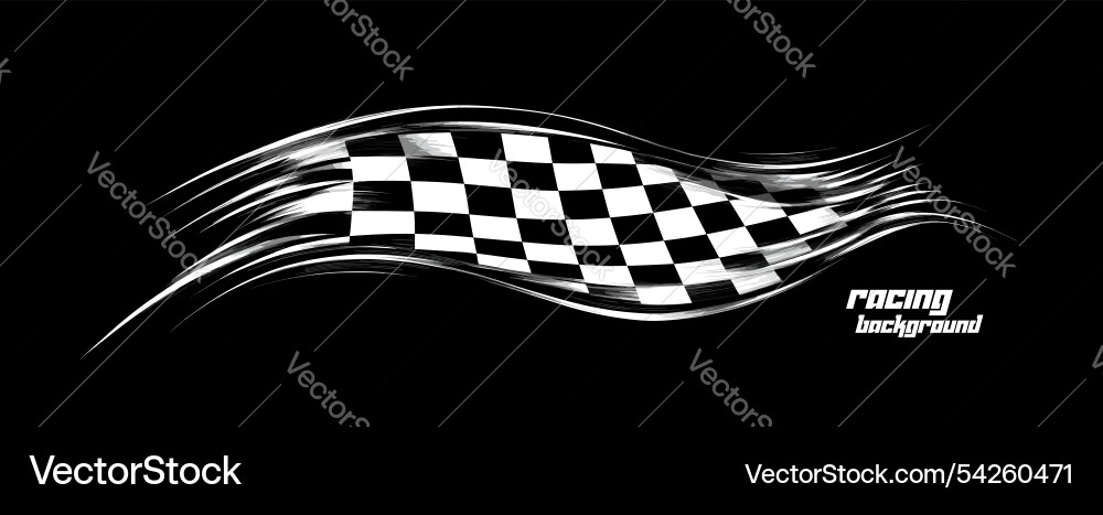 Checkered flag racing start finish concept Vector Image