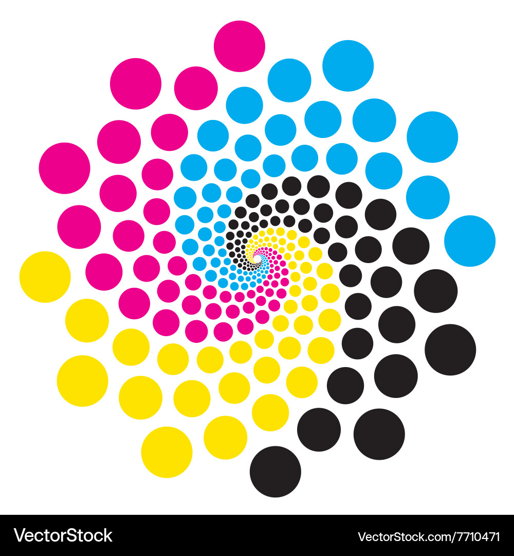 Circle with print colors Royalty Free Vector Image