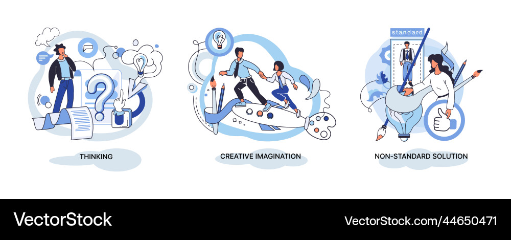 Creative thinking people different mental mindset Vector Image