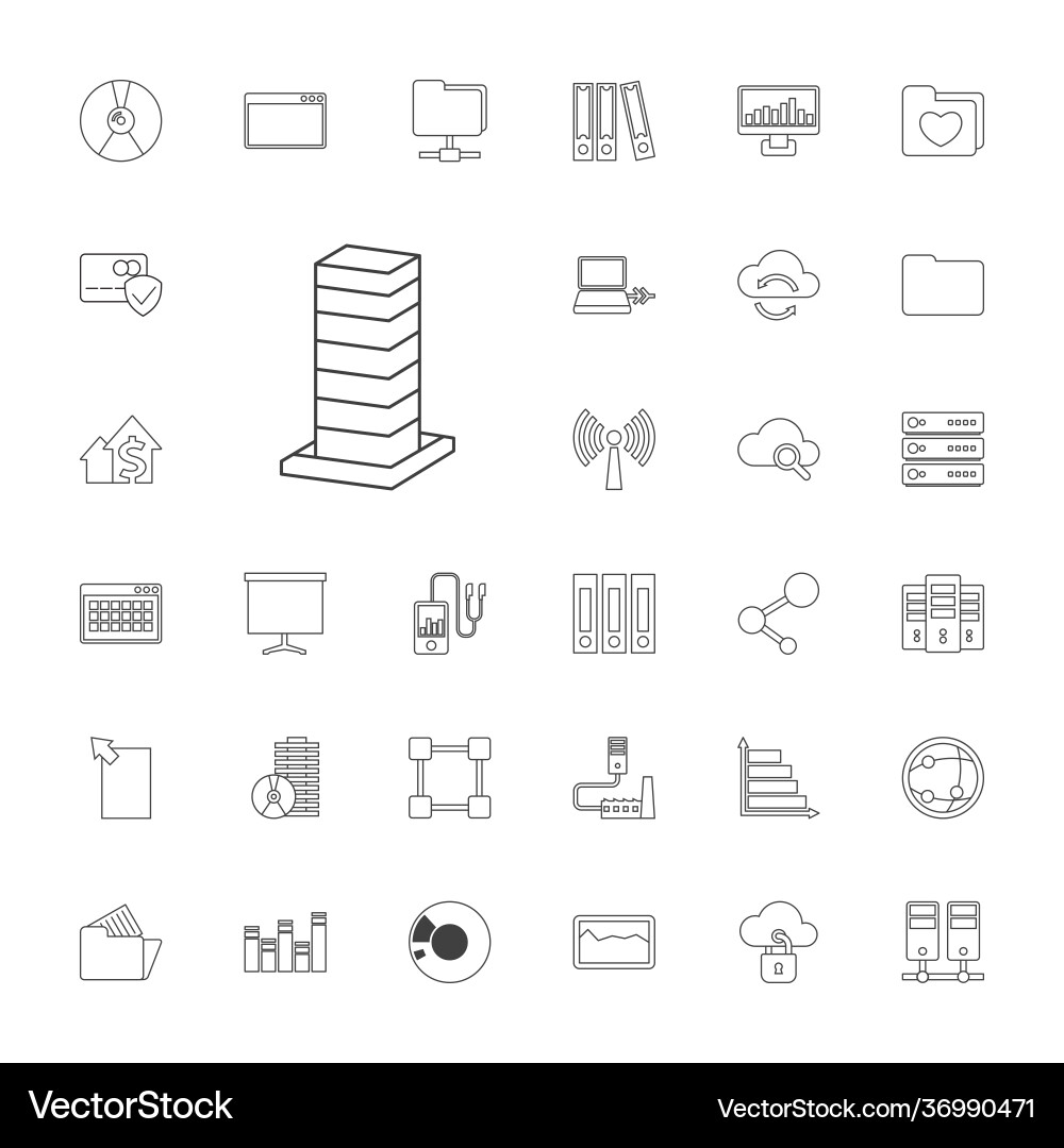 Daten Icons Lizenzfreies Vektorbild - VectorStock