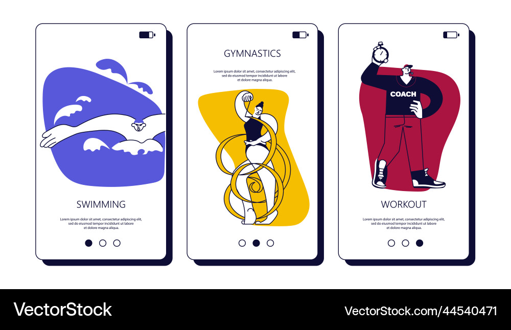 Different team and singles sports games Royalty Free Vector