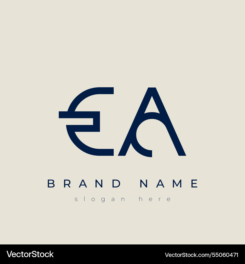 Ea alphabet letter icon logo Royalty Free Vector Image