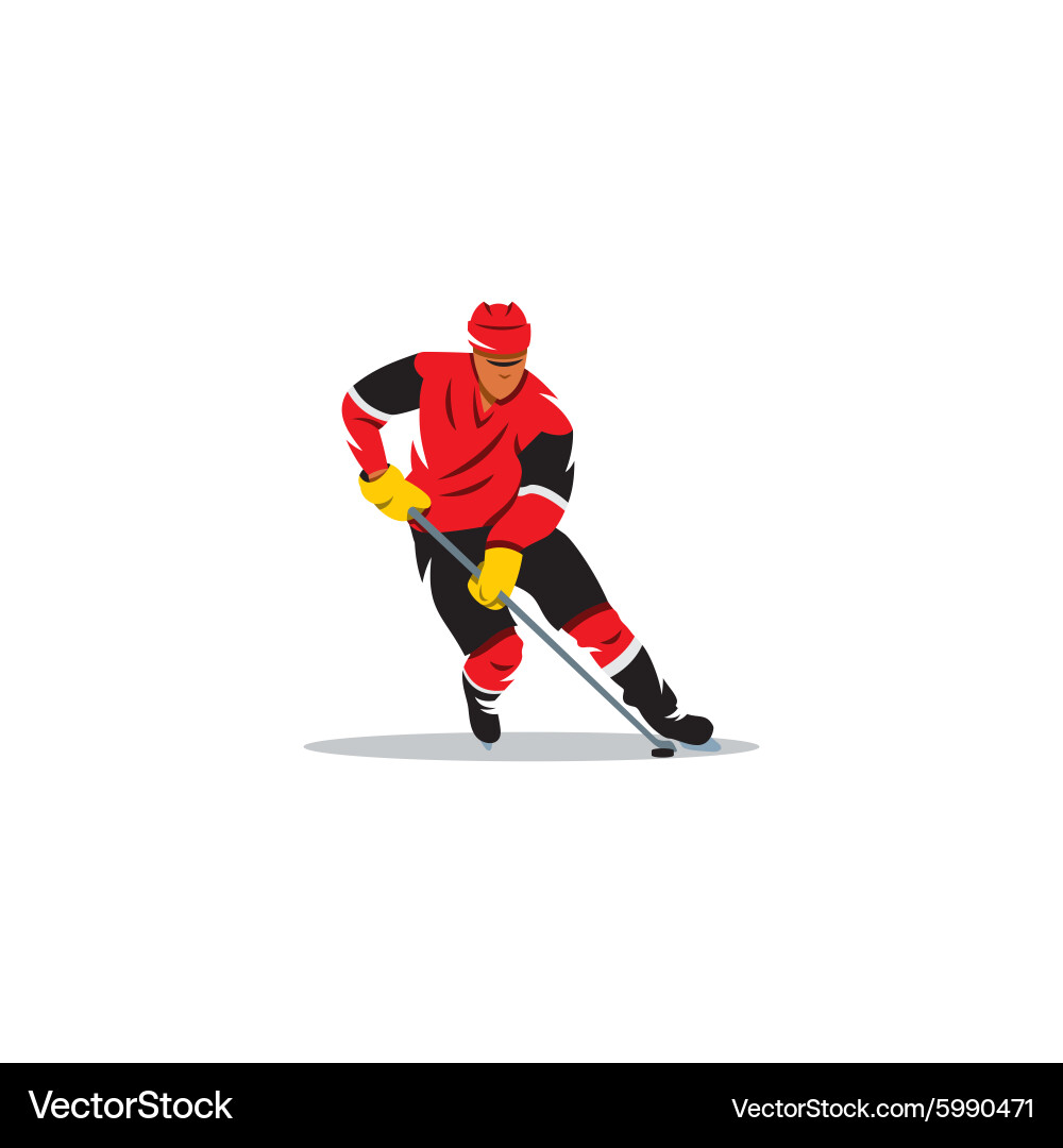 Hockey Player Dribbling Stick Royalty Free Vector Image