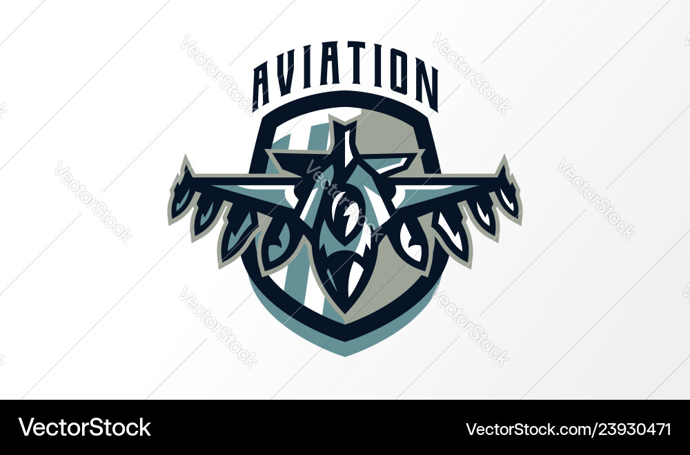 Military Fighter Jet Emblem Royalty Free Vector Image