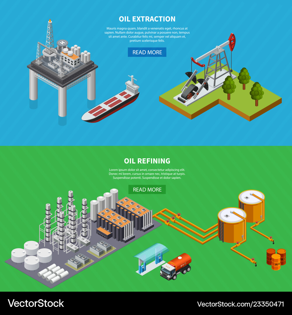 Oil industry banners set Royalty Free Vector Image