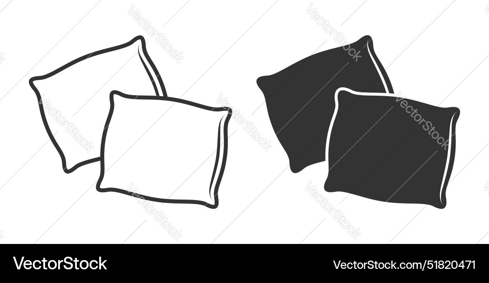 Pillows icon set Royalty Free Vector Image - VectorStock