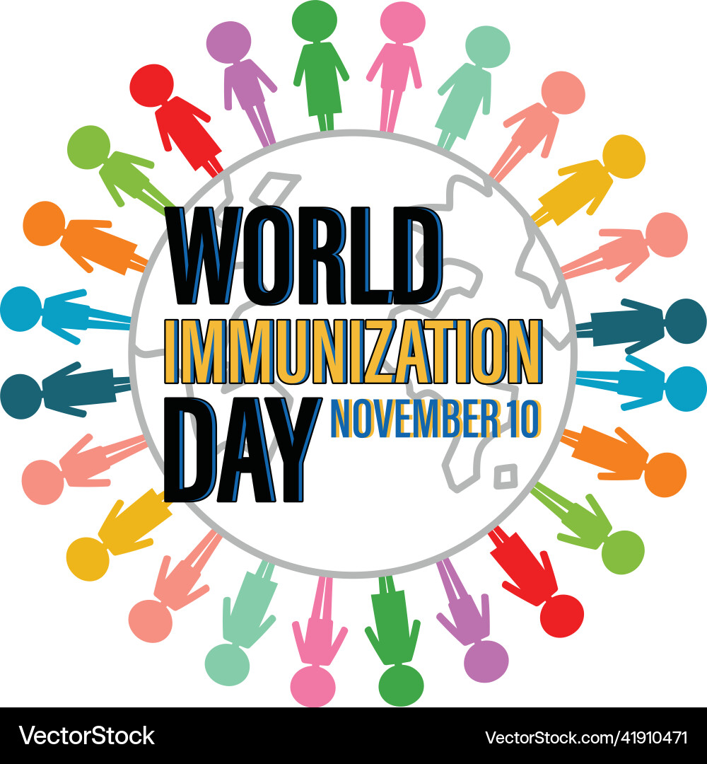 Poster design for world immunization day Vector Image