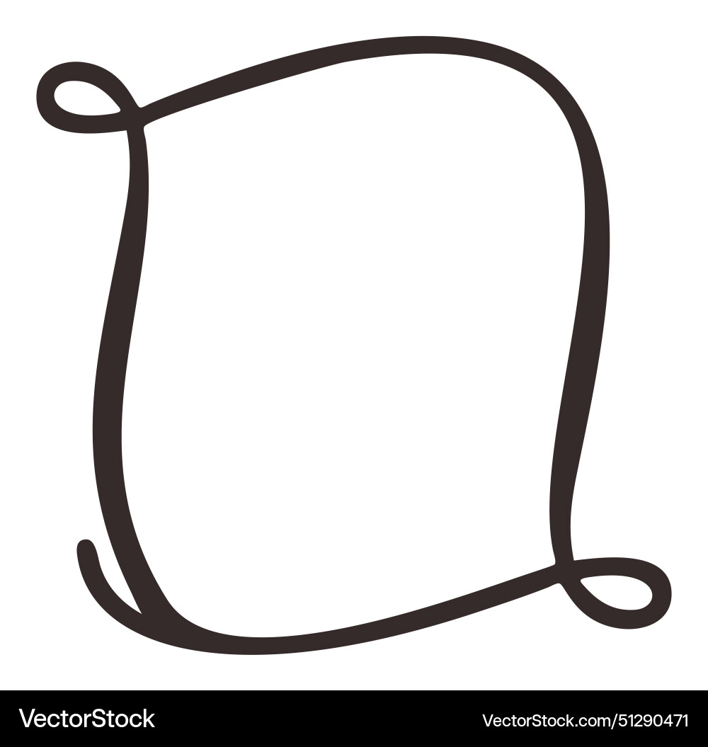 Simple laconic curly frame isolated monochrome Vector Image