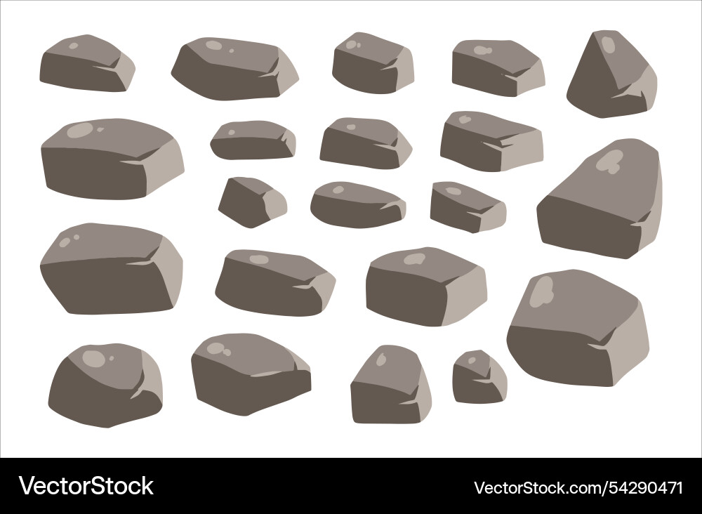 Stone boulder granite debris Royalty Free Vector Image