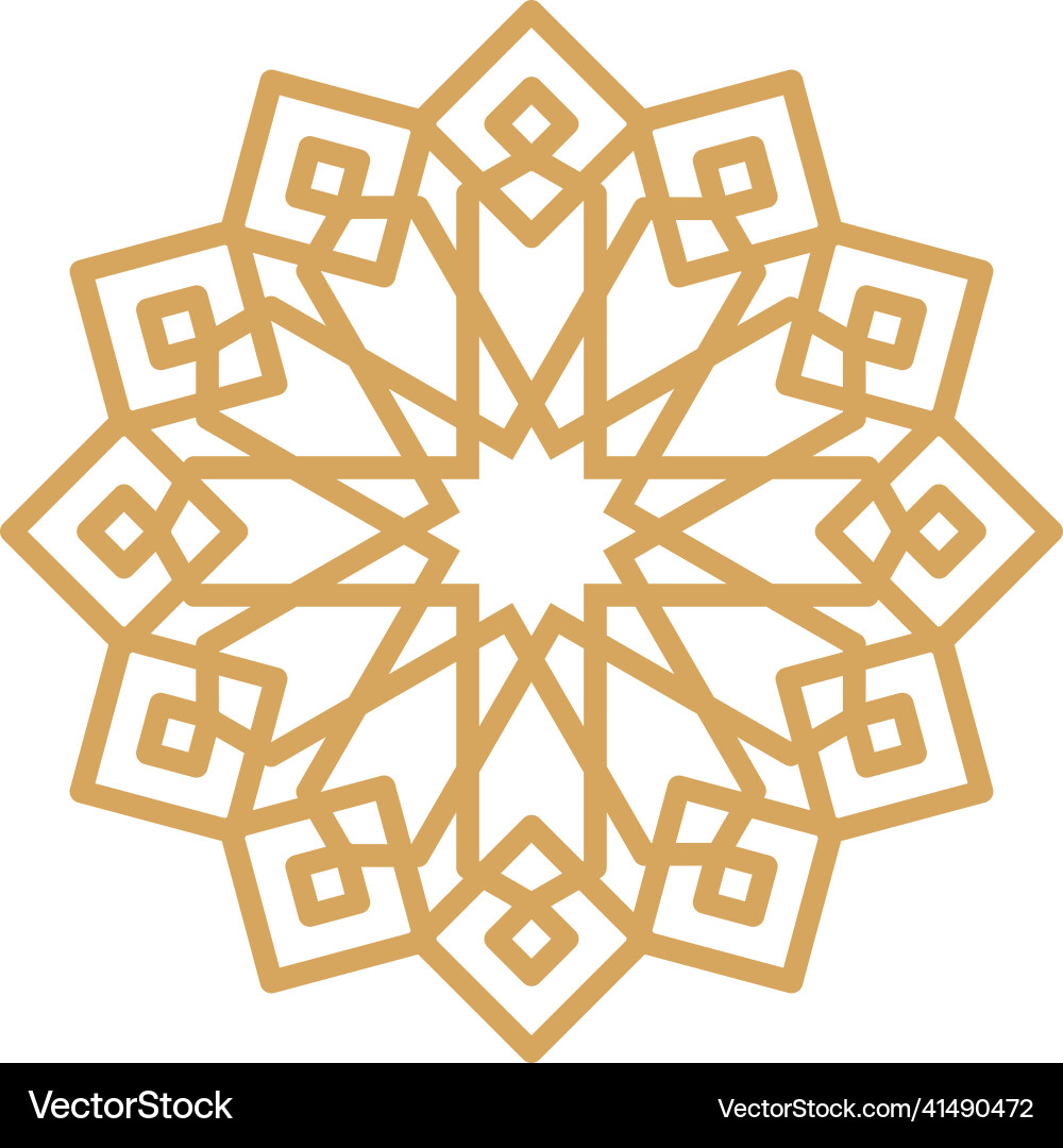 Abstract oriental muslim arabic golden framed Vector Image