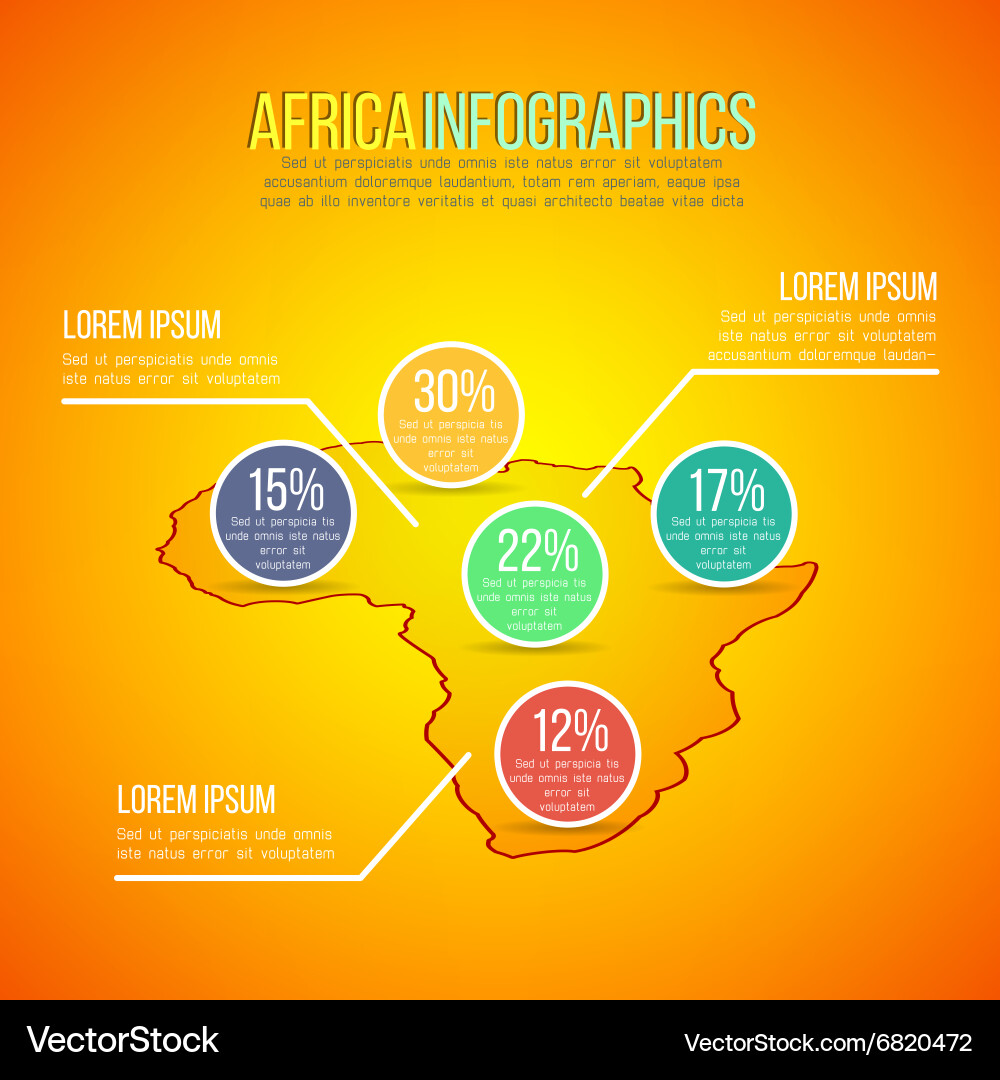 Africa map infographics design Royalty Free Vector Image